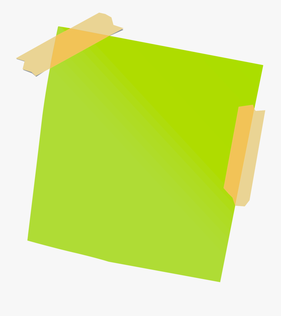 Green Sticky Note With Tape - Transparent Sticky Note Png , Free ...