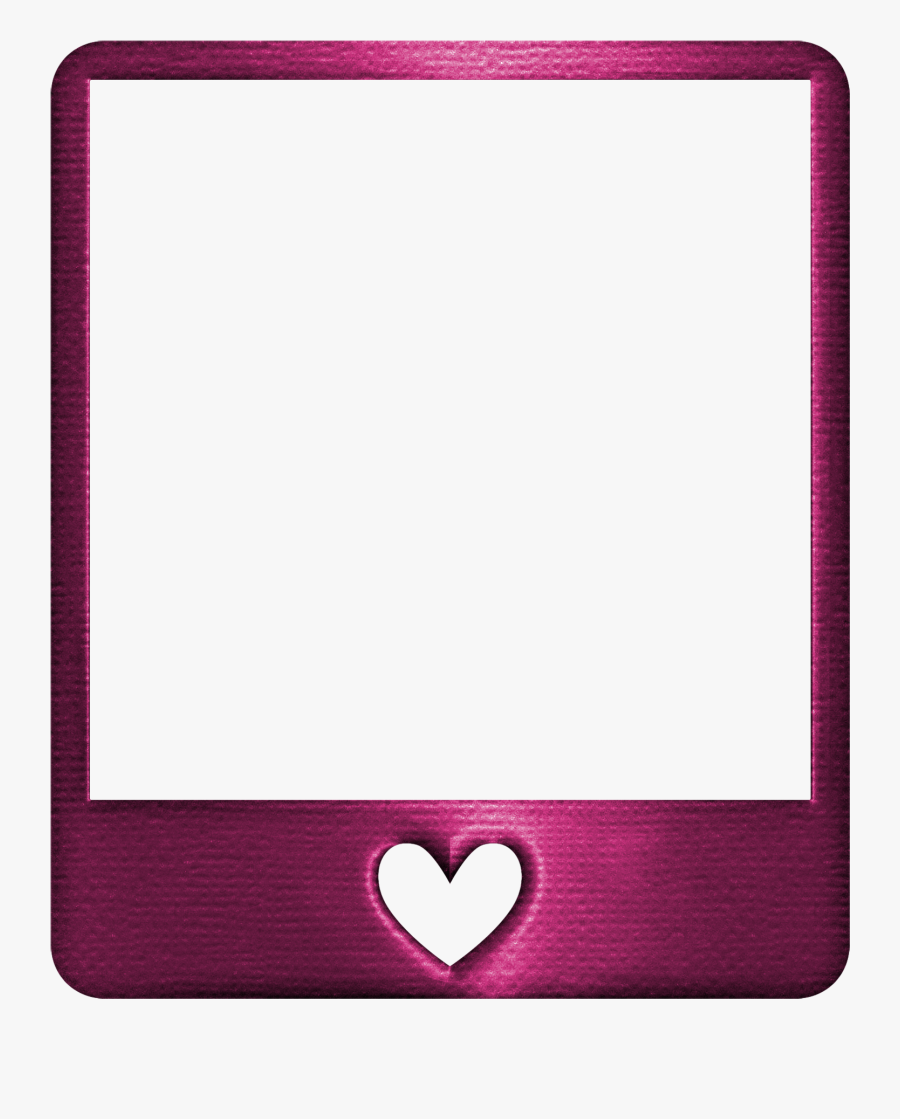 Metallic Fuschia Pink Polaroid Frame Heart Polaroidstic - Polaroid Png ...