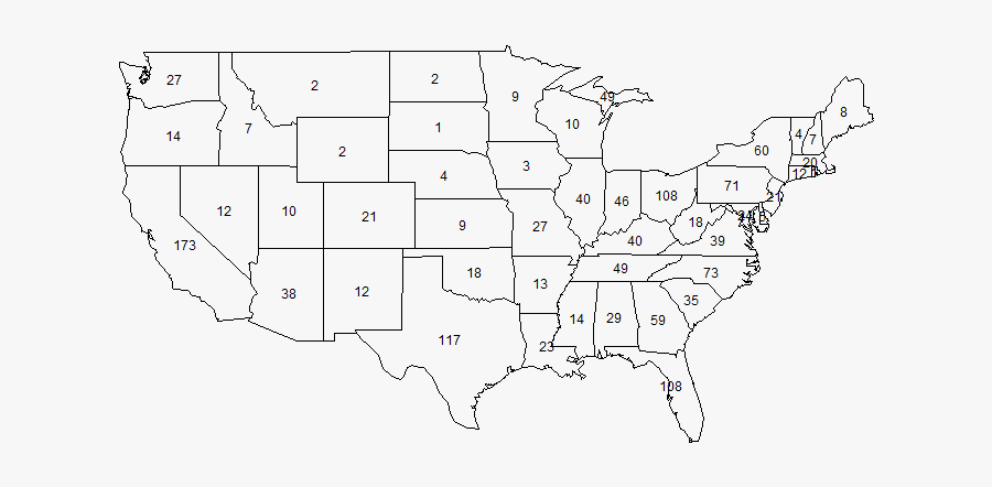 Drawing Map Us - United States Map With Numbers , Free Transparent ...