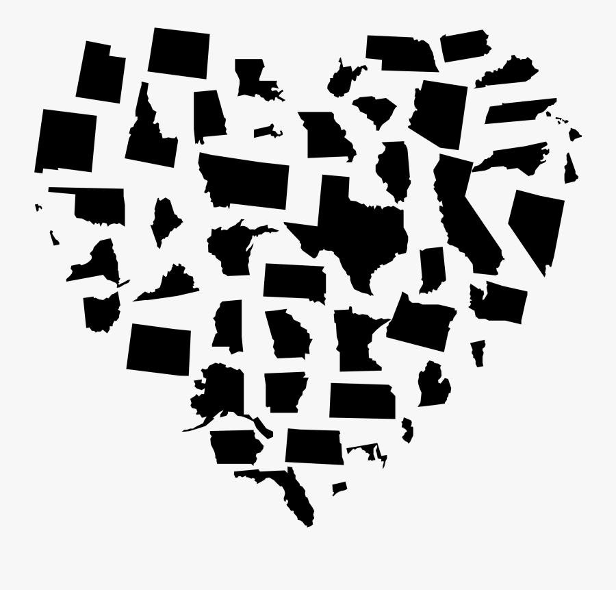 Clipart - Svg States With Heart , Free Transparent Clipart - ClipartKey
