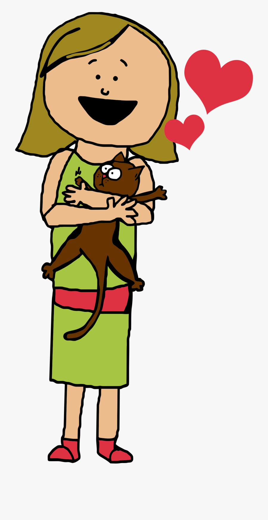 Png Hugs Friends Transparent Hugs Friends - Cartoon Girl Hugging Cat ...