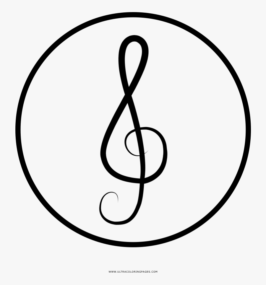 Treble Clef Coloring Page - Circle , Free Transparent Clipart - ClipartKey