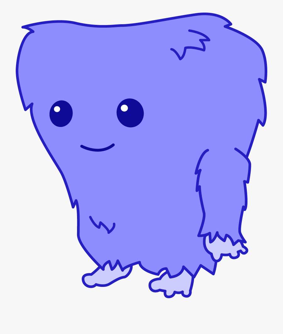 Cute Fuzzy Blue Monster - Monster Clipart Black And White , Free ...