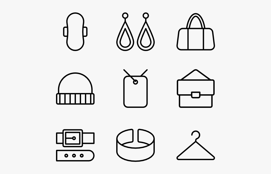 Clip Art Icons Free Vector - Accessories Black And White Png , Free ...