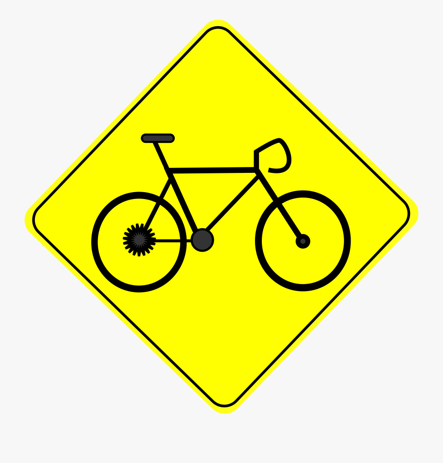 Bike Crossing Caution Road Sign - Bike Clip Art , Free Transparent ...