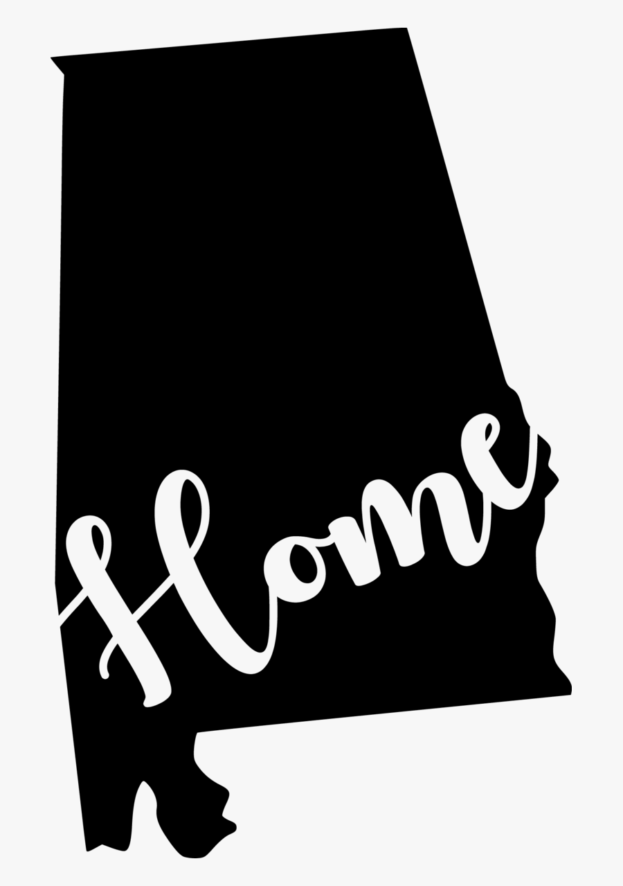 Home State Decals Vinyl - Black And White Clip Art State Of Alabama ...
