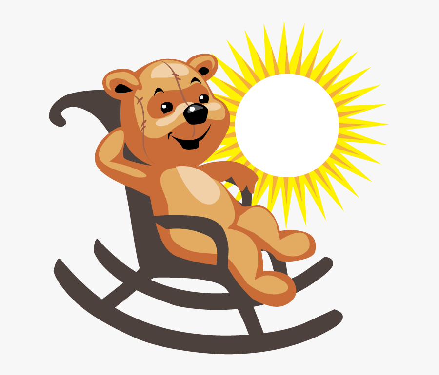 Clipart Chair Baby Bear - Cartoon Bear In A Rocking Chair , Free ...