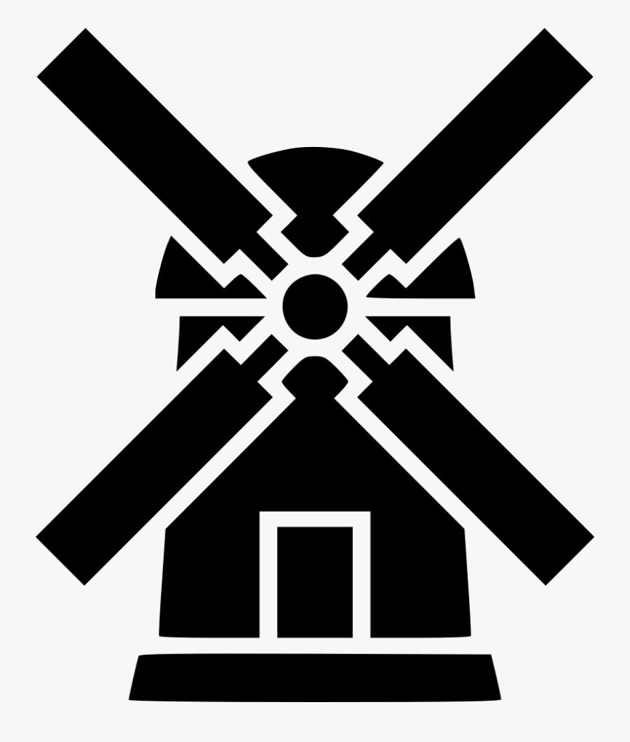 Transparent Windmill Clipart Black And White - Dutch Windmill Icon Png ...