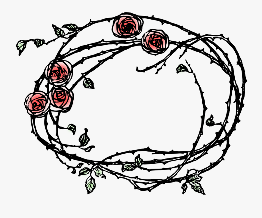 Thorns And Flowers Border Clipart , Png Download - Roses And Thorn ...