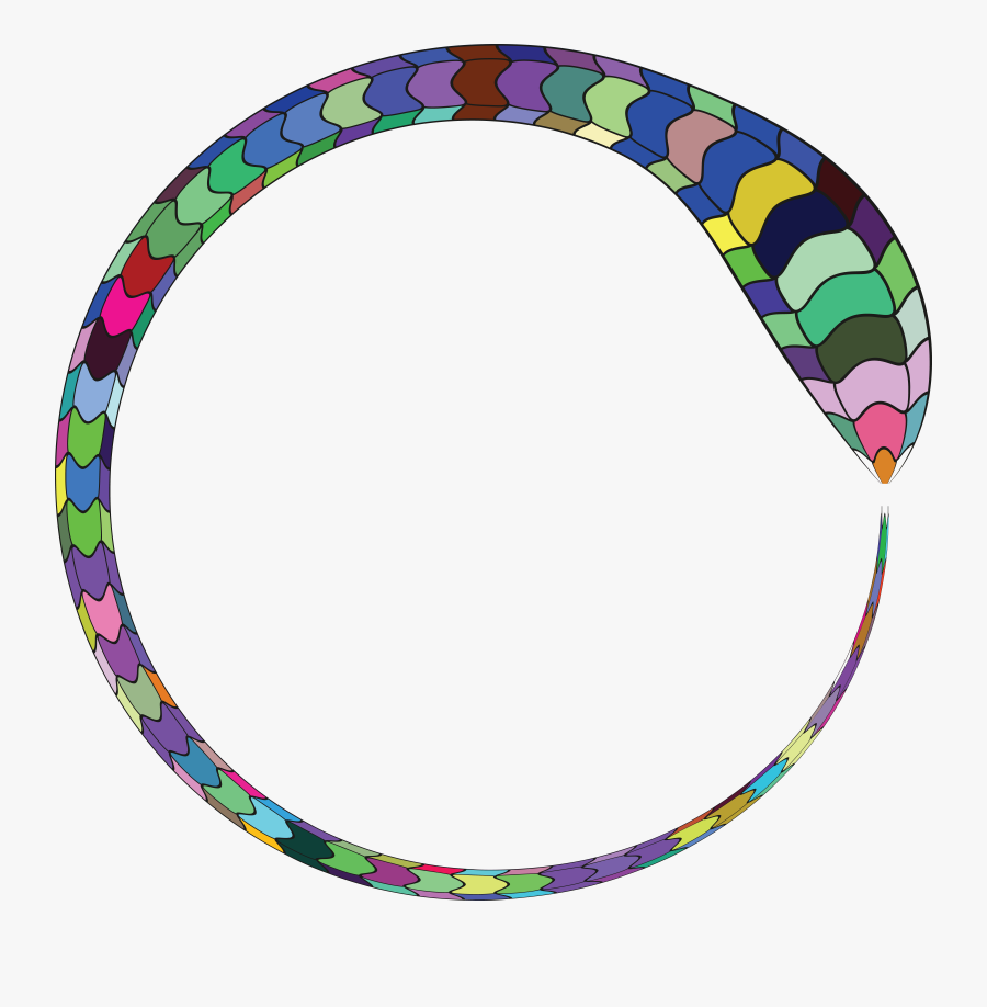 Free Clipart Of A Colorful Snake Forming A Round Frame - Snake Circle ...