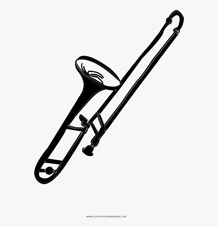 Trombone Coloring Page , Free Transparent Clipart - ClipartKey