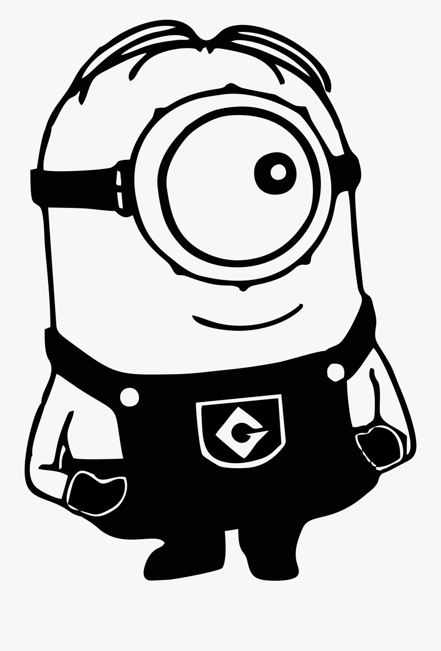 Minion Clipart Silhouette - Black And White Minion , Free Transparent ...