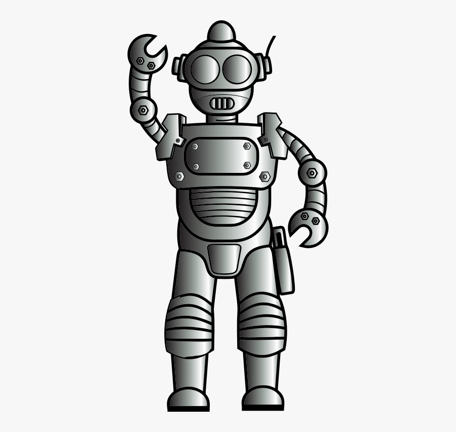 Retro Robot Line Art Duochrome - Robot Line Drawing Png , Free ...