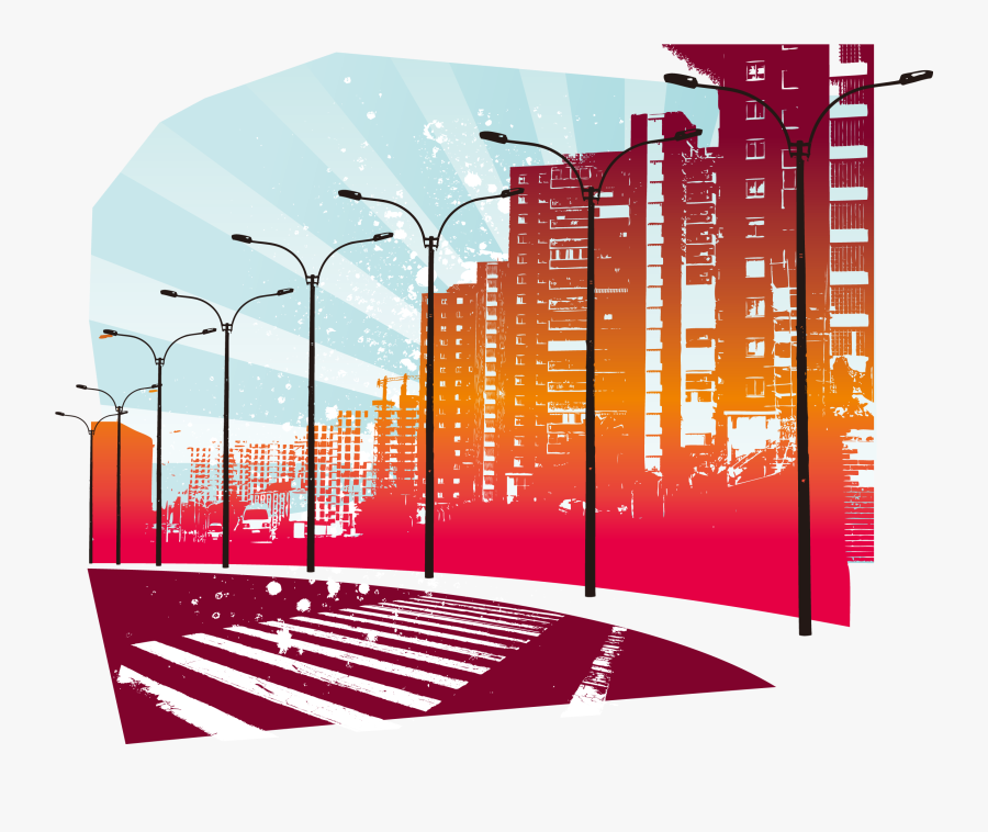 Road Sidewalk City Transprent Png - Background Road Vector Png , Free ...
