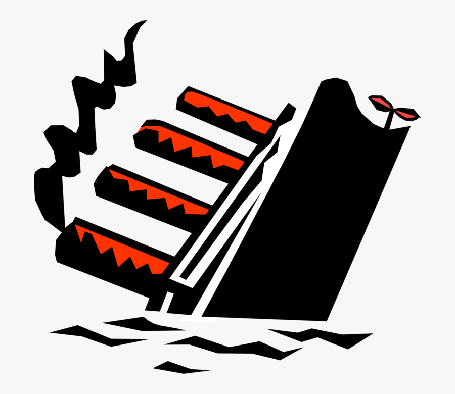 Vector Illustration Of Sinking Titanic Cruise Ship - Sink Clipart ...