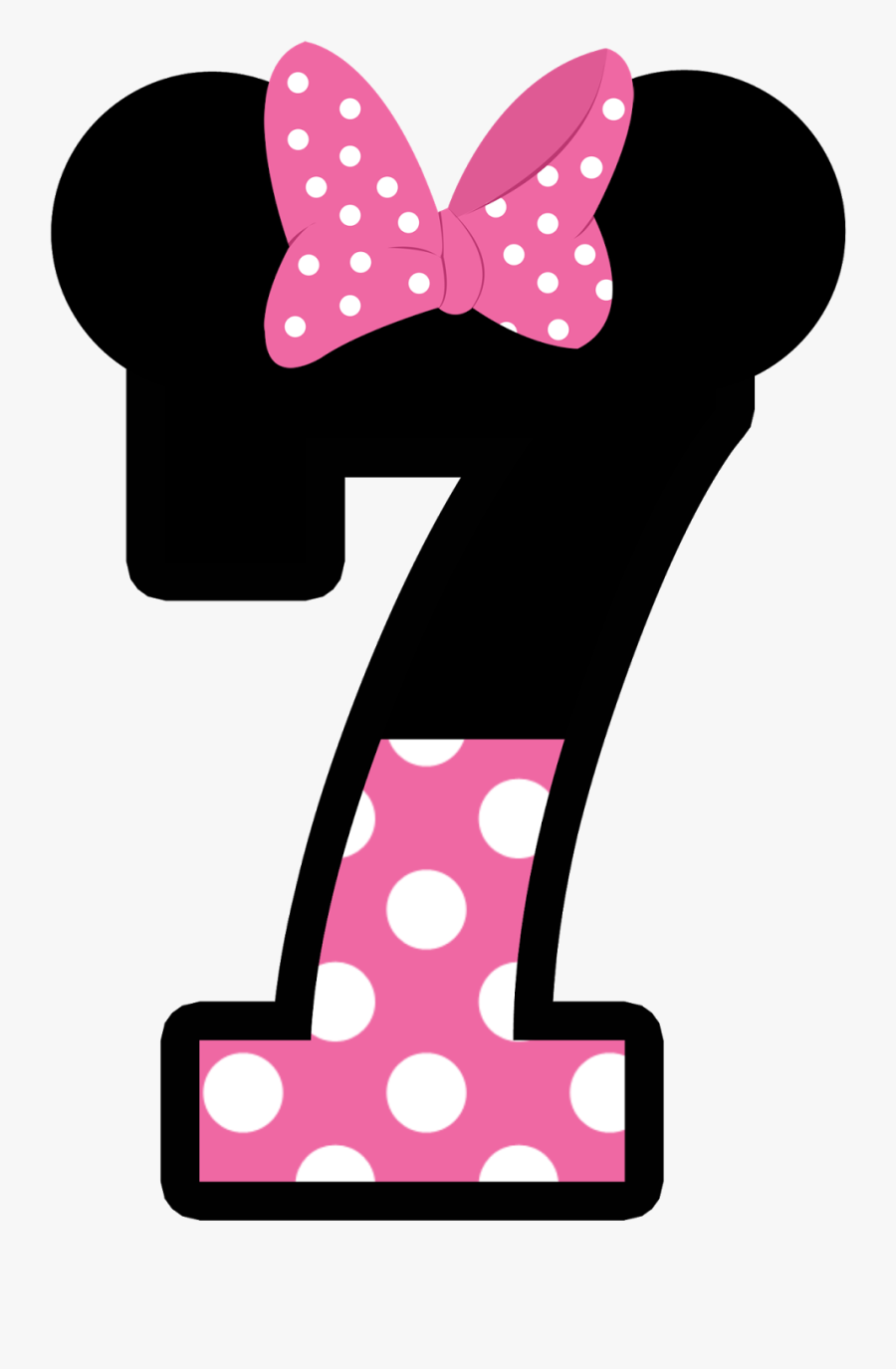 Minnie - Siete - 7 - - Minnie Mouse Number 5 , Free Transparent Clipart ...