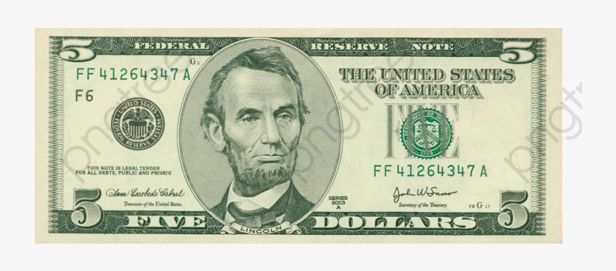 Dollar Bill Clipart Transparent - Abraham Lincoln In Dollar , Free ...