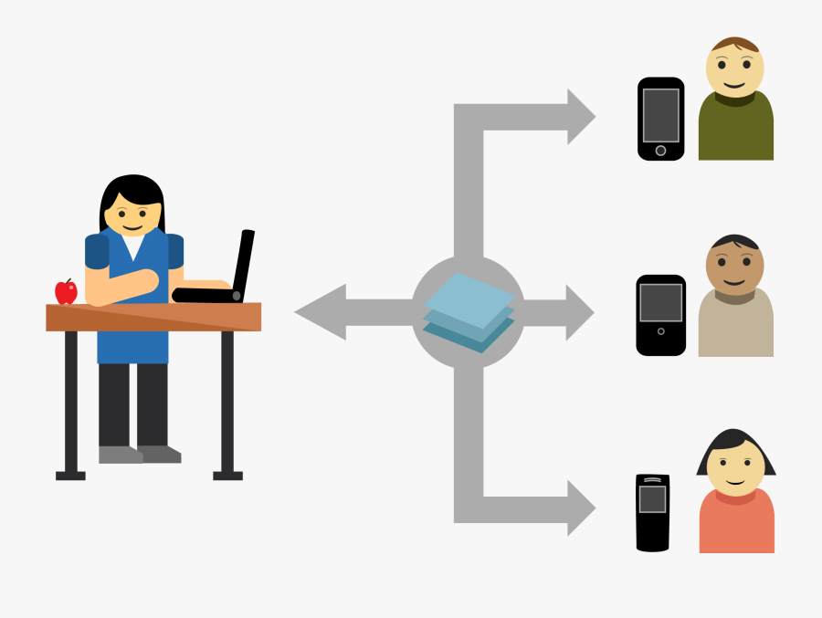 Students Collaborating In The Classroom With Laptops - Cartoon , Free ...