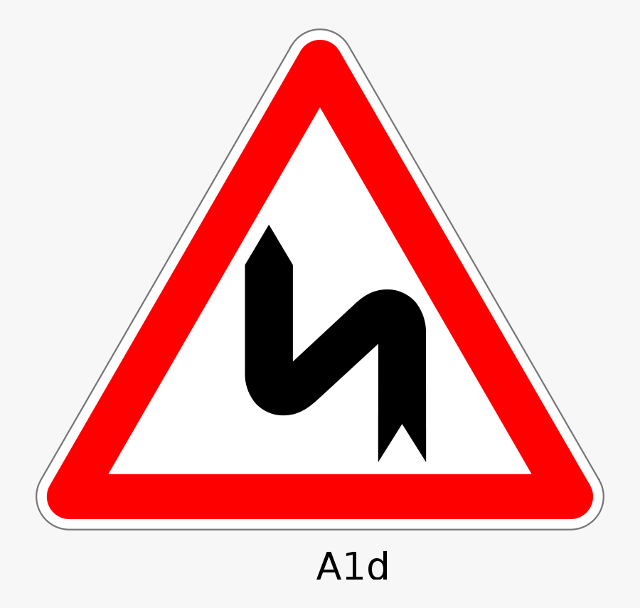 Clip Art Traffic Sign Warning Free - Intersection Of Side Road To The ...