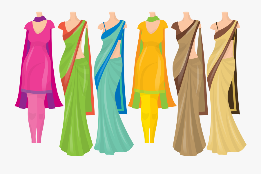 Dress Clothing In India Clip Art - Saree Vector Free Download , Free ...