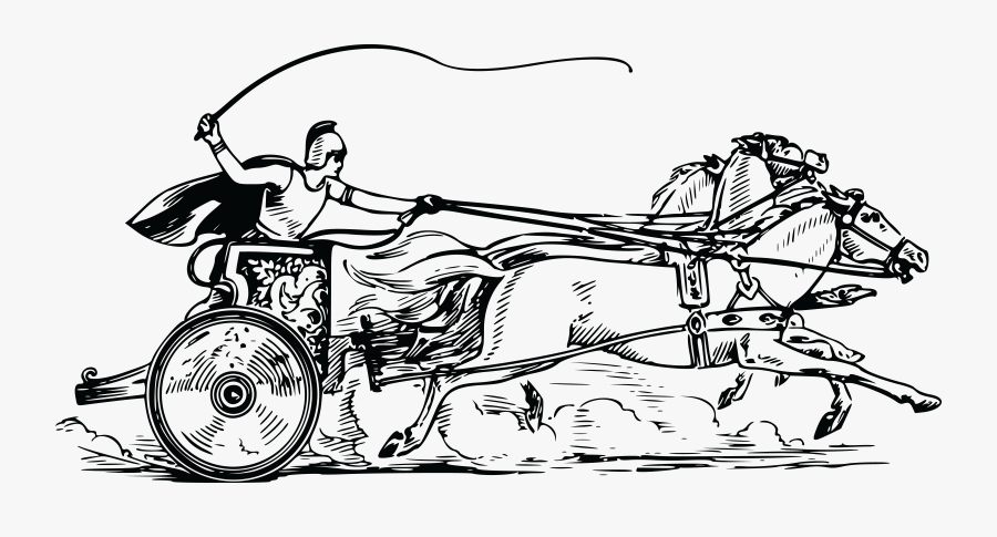 Roman Clipart Chariot - Chariot Racing Drawing , Free Transparent ...