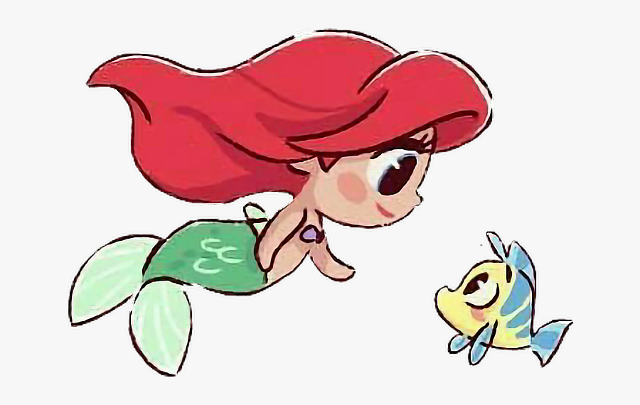 Transparent Ariel And Flounder Clipart - Chibi Ariel And Flounder ...