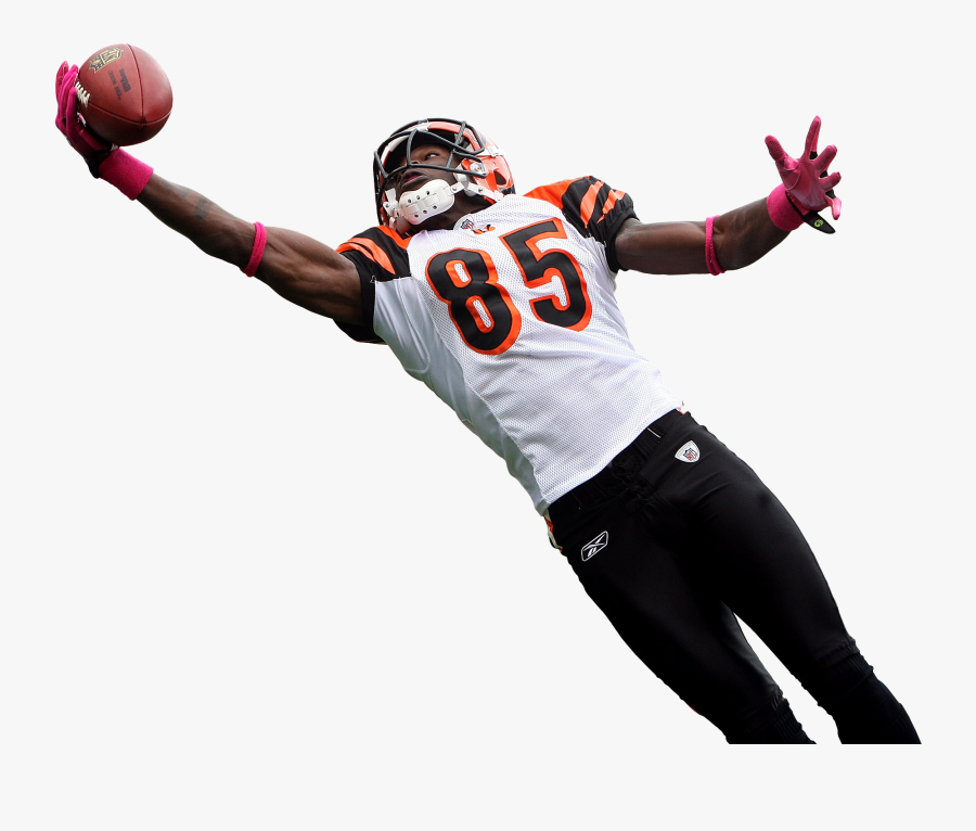 Football Player Catching A Football , Free Transparent Clipart - ClipartKey