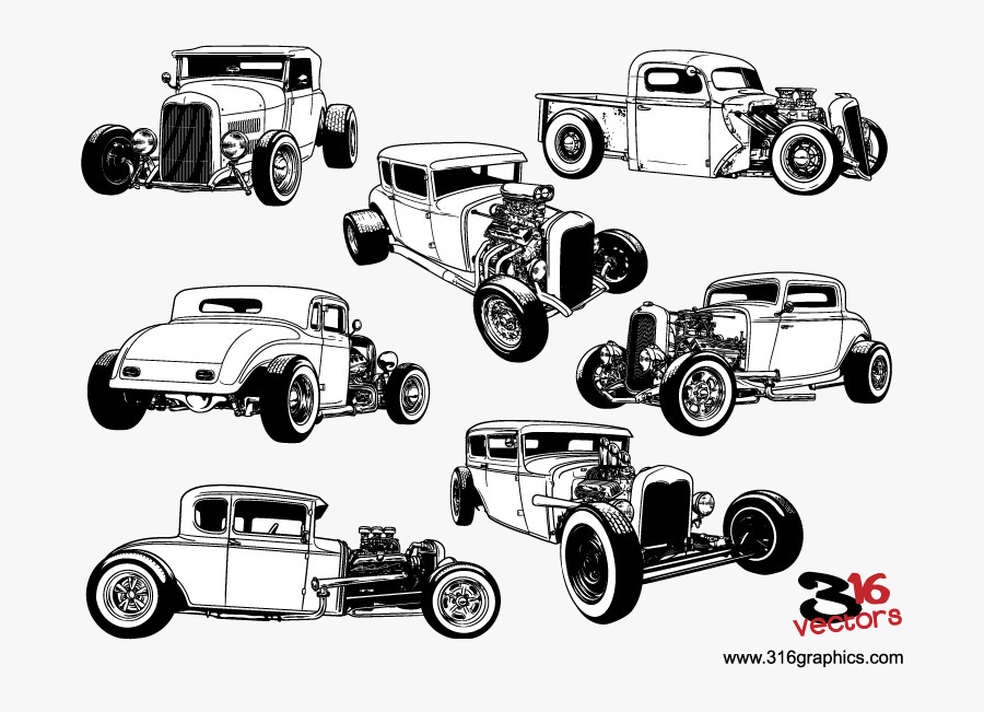 Hot Rod Vectors Rods Vector Clip Art Transparent Png - Hot Rod Vector ...