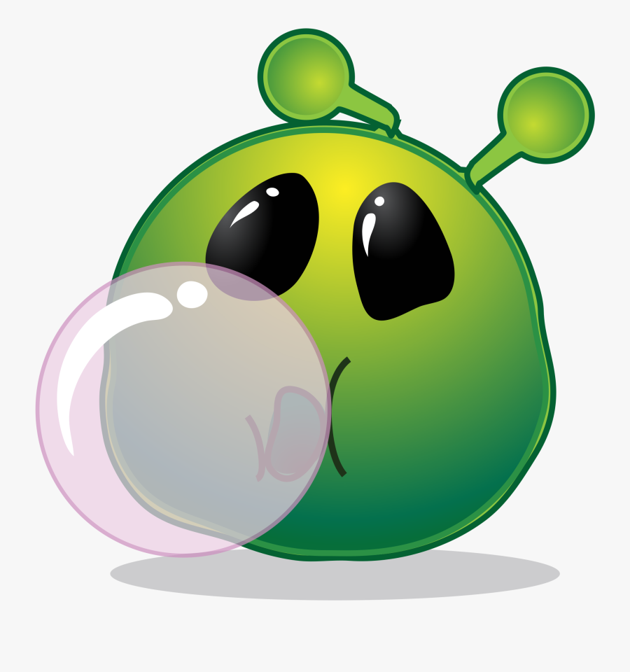 Smiley Green Alien Bubble - Bubble Gum Alien , Free Transparent Clipart ...