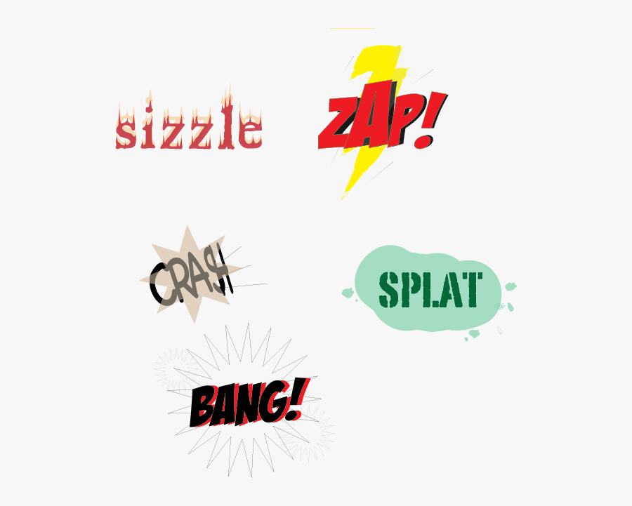 Clip Art Comic Book Onomatopoeia - Summer Sizzle , Free Transparent ...