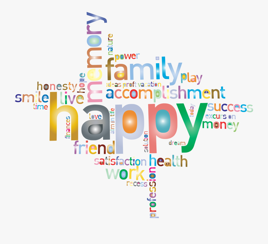 Prismatic Happy Word Cloud - Graphic Design , Free Transparent Clipart ...