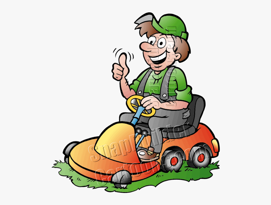 Gardener Handyman Using Riding Mower Clip Art Lawn Mowing Free