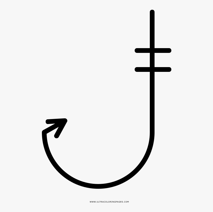 Fish Hook Coloring Page - Cross , Free Transparent Clipart - ClipartKey