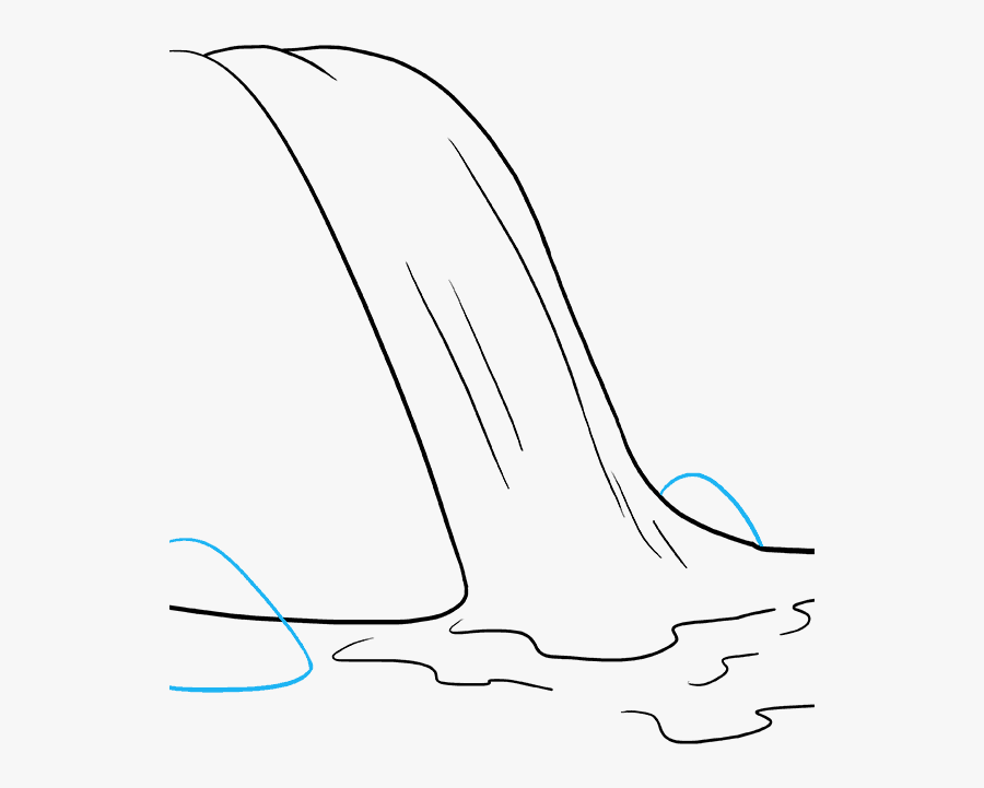 How To Draw Waterfall - Line Art , Free Transparent Clipart - ClipartKey