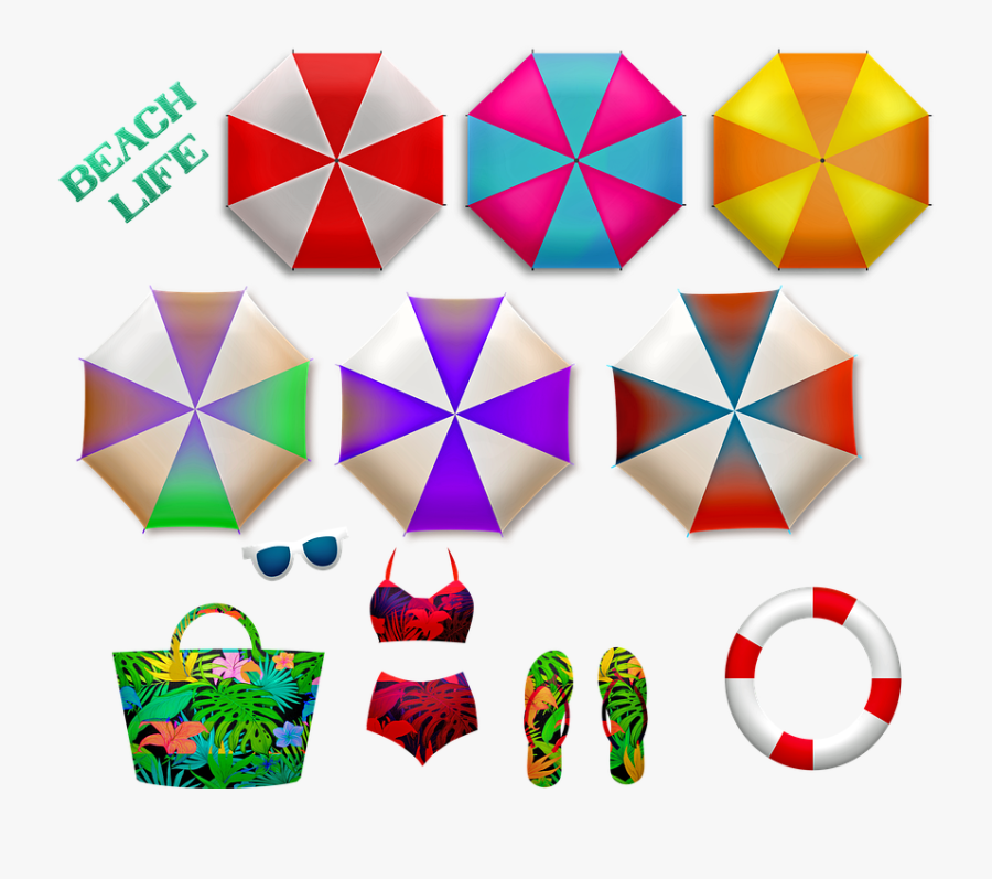 Summer Beach Umbrellas, Umbrella, Overhead Umbrella , Free Transparent ...