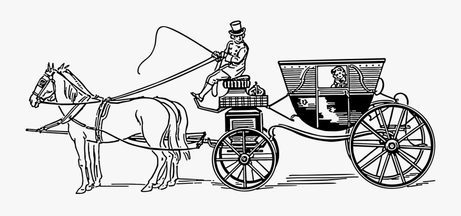 Vintage Stagecoach Line Art - Horse Drawn Carriage Victorian Times ...