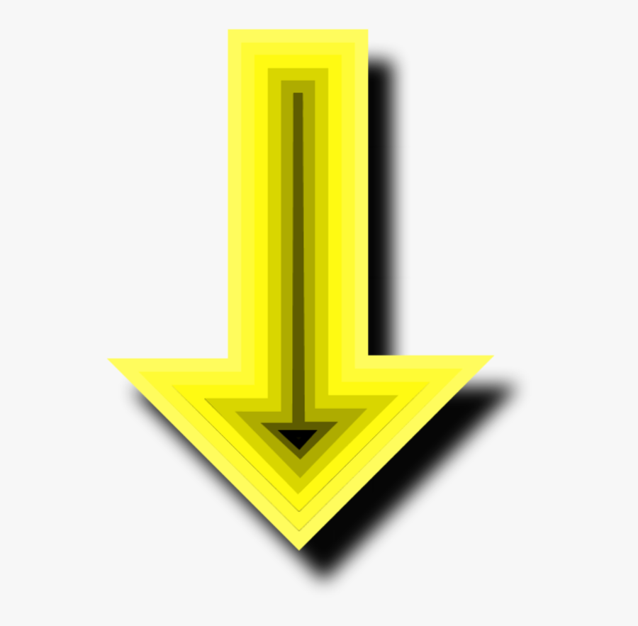 Transparent Down Arrow Clipart - Yellow Arrow Pointing Down , Free Transparent Clipart - ClipartKey