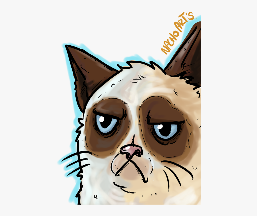 Grumpy Cat By Artedenacho - Cartoon , Free Transparent Clipart - ClipartKey