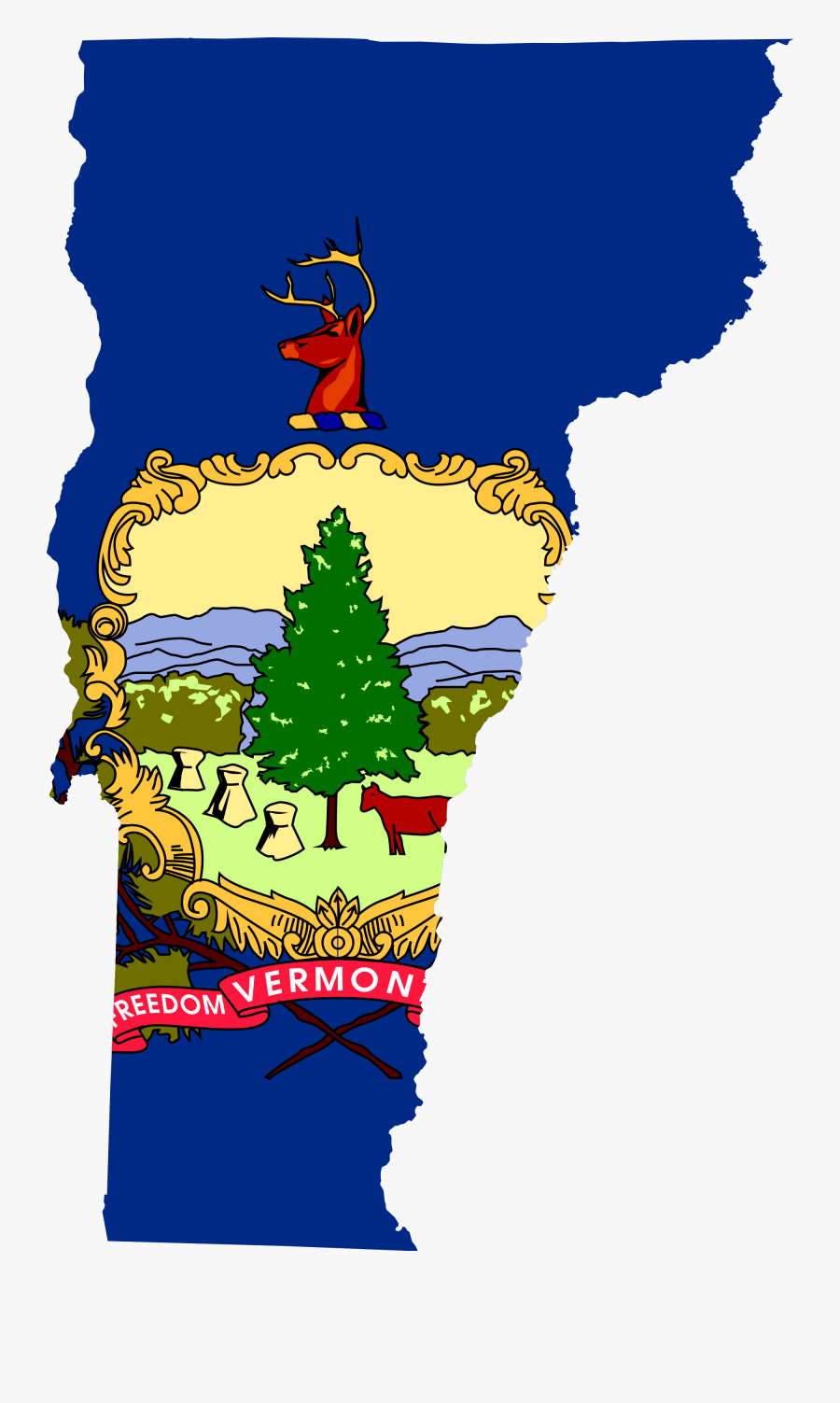 Flag Map Of Vermont Flag Map Openclipart - Vermont Flag And Map , Free ...