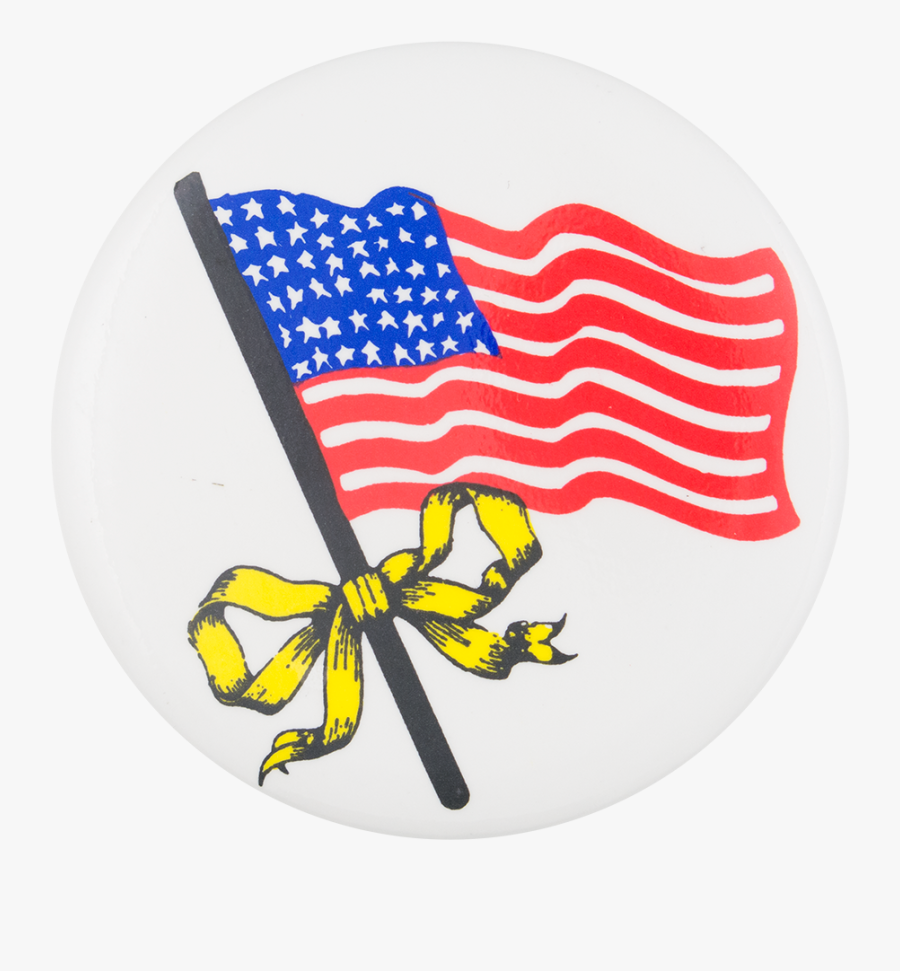 Transparent American Flag Clipart - American Flag With Yellow Ribbon ...