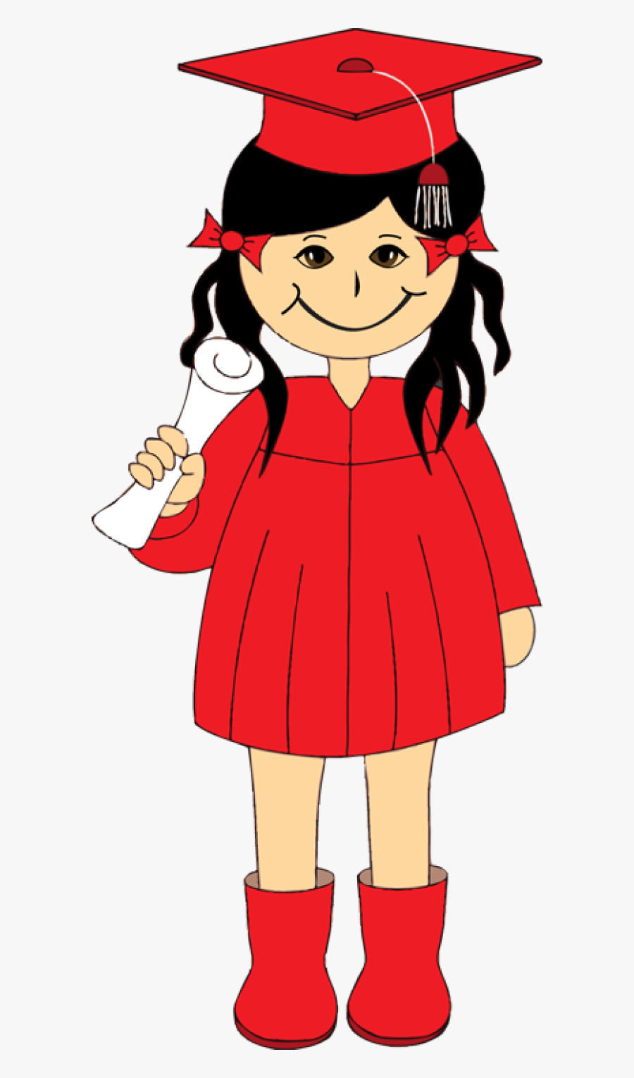 Get Creative With This Free Kids Clip Art - Red Graduation Gown Clipart ...