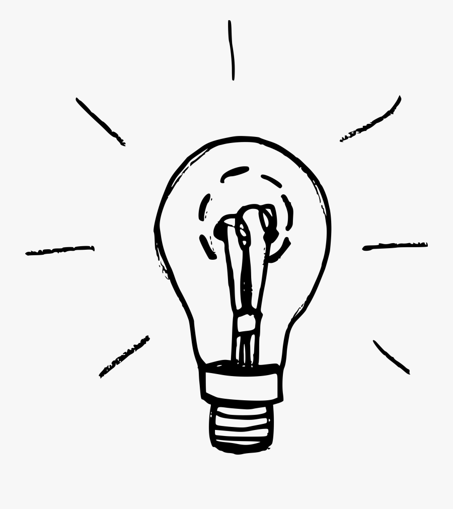 Transparent Lightbulb Clipart - Lightbulb Drawing No Background , Free ...