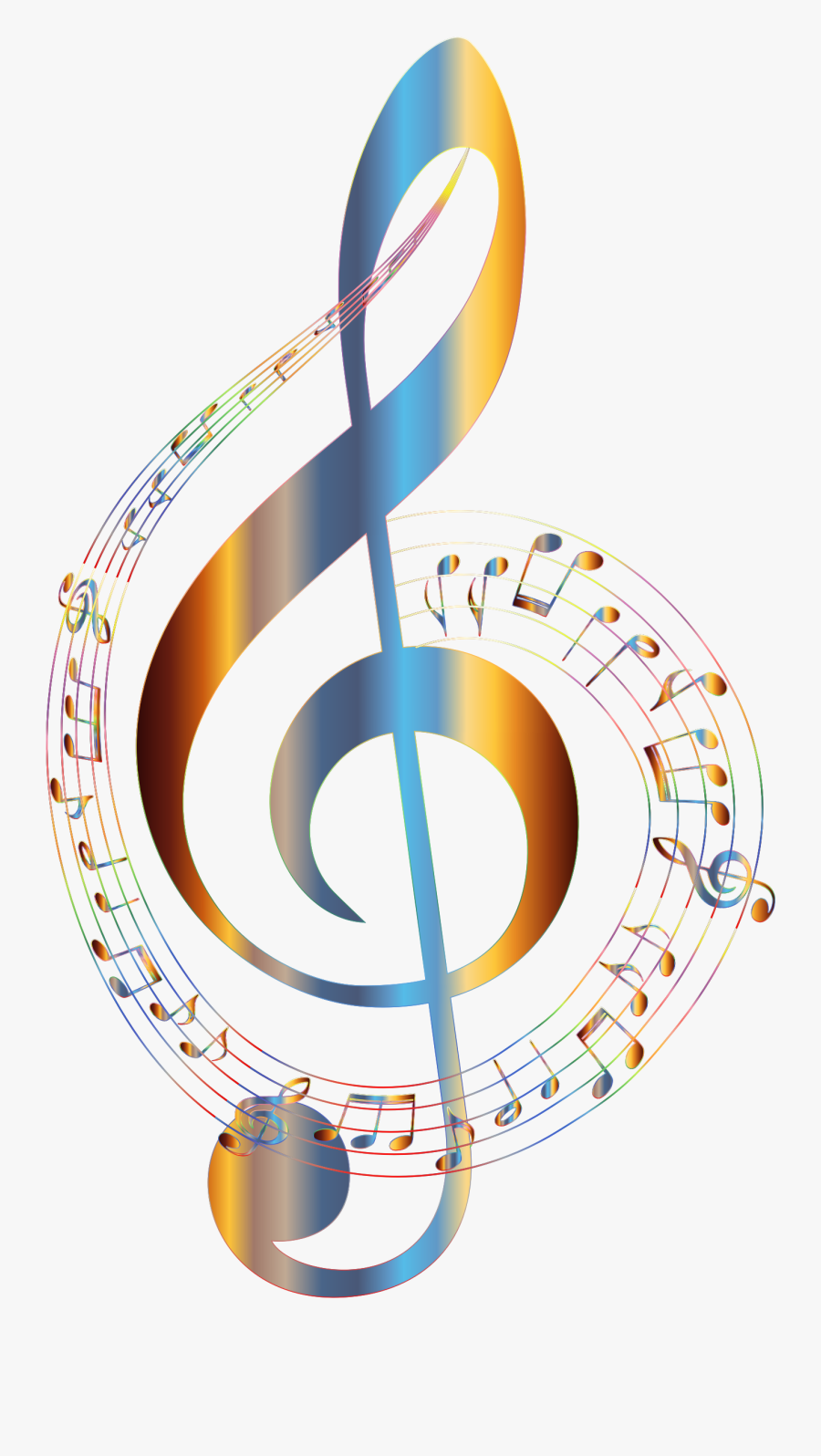 Chromatic Musical Notes Typography - Colorful Music Notes Transparent ...