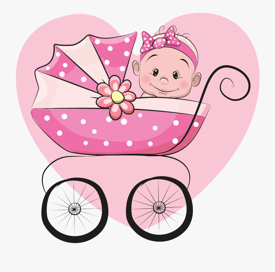 Baby Infant Cartoon Illustration Stroller Free Png - Pink Baby Stroller ...