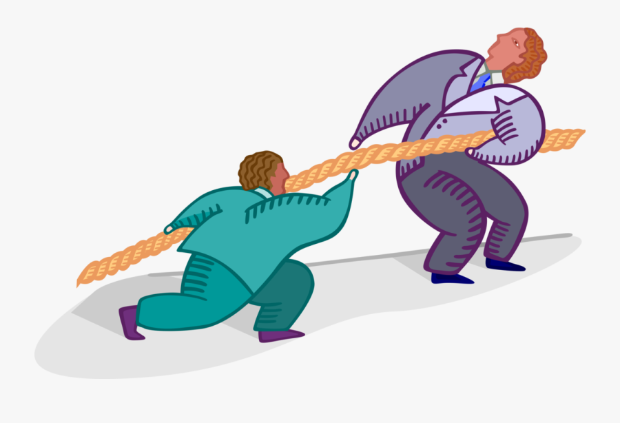 Vector Illustration Of Businessmen Compete Pulling - Cartoon , Free ...