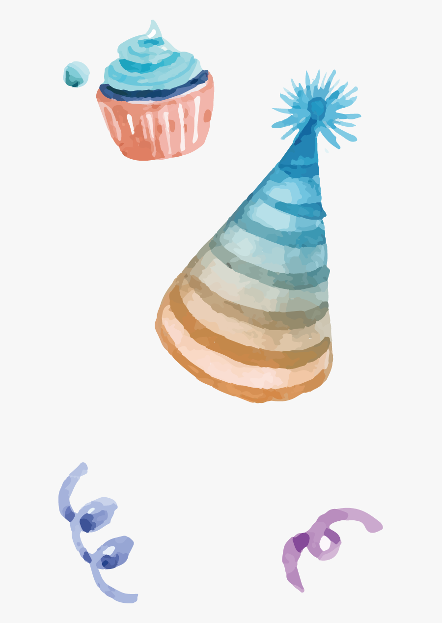 Happy Birthday Watercolor - Png Clipart Watercolor Birthday Hat Png ...