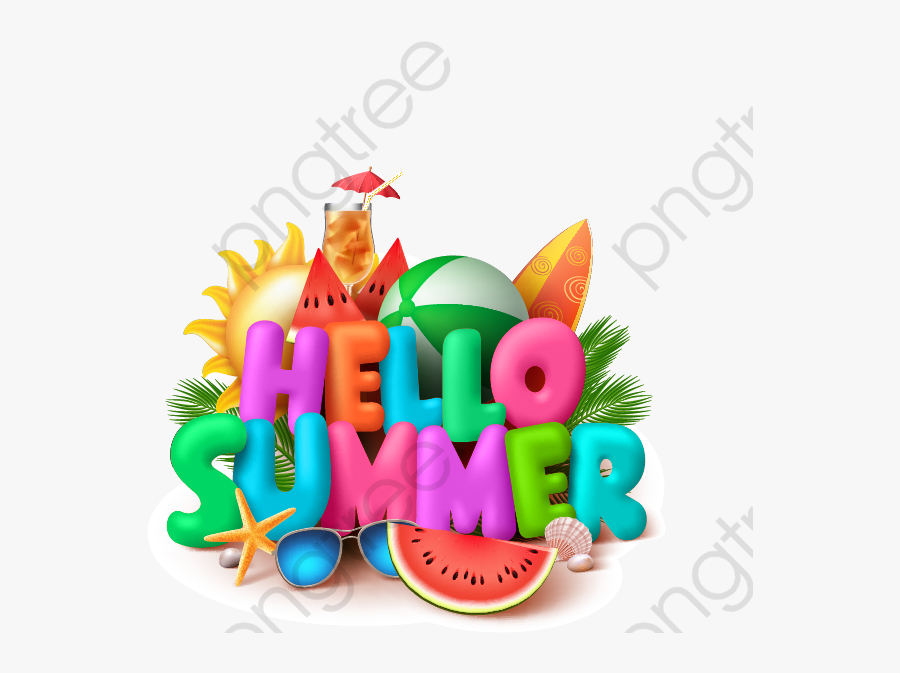 Hello Summer Clip Art - Transparent Hello Summer Clipart , Free ...