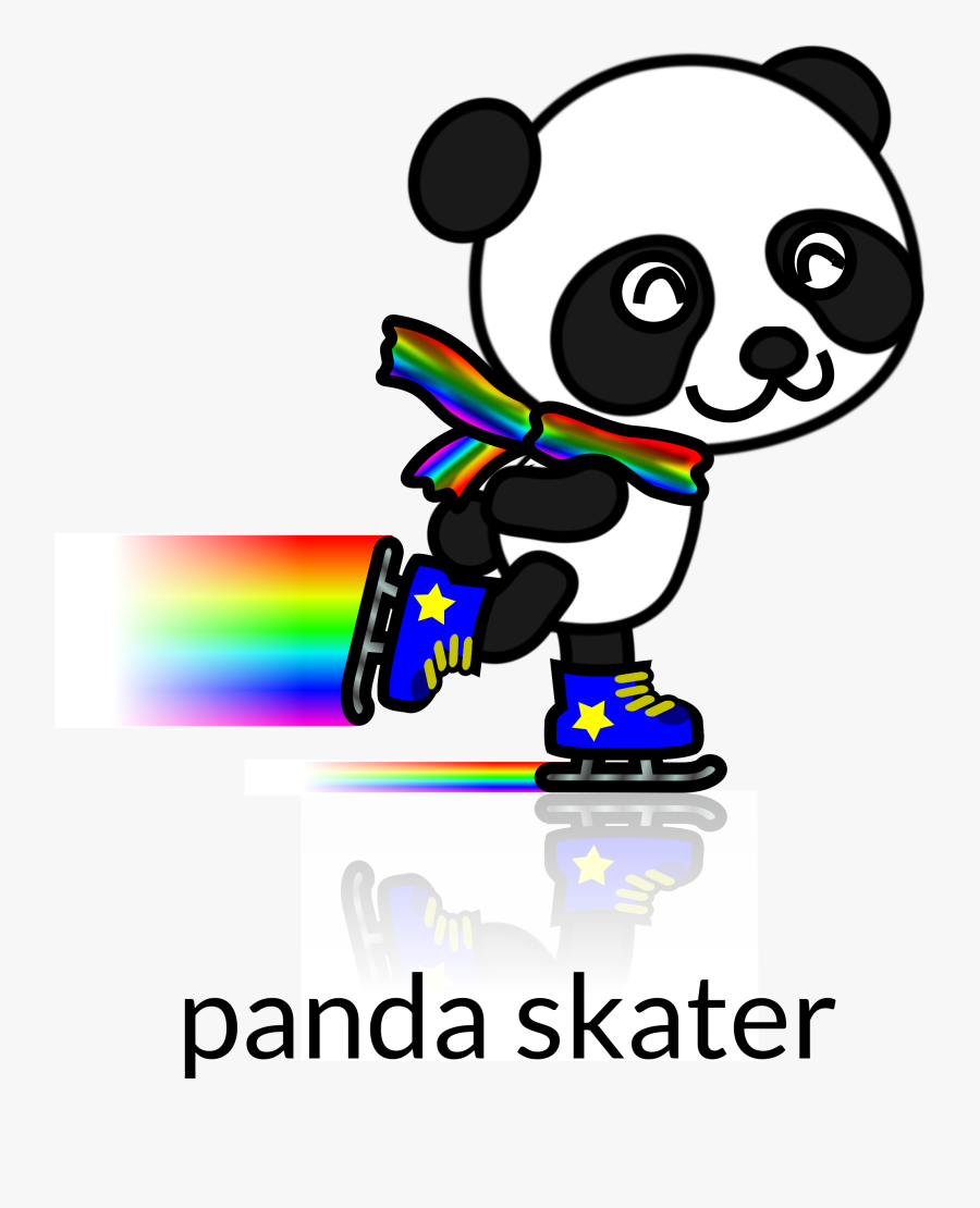 Free Panda Skater Recolored - Skating Panda Clip Art , Free Transparent ...