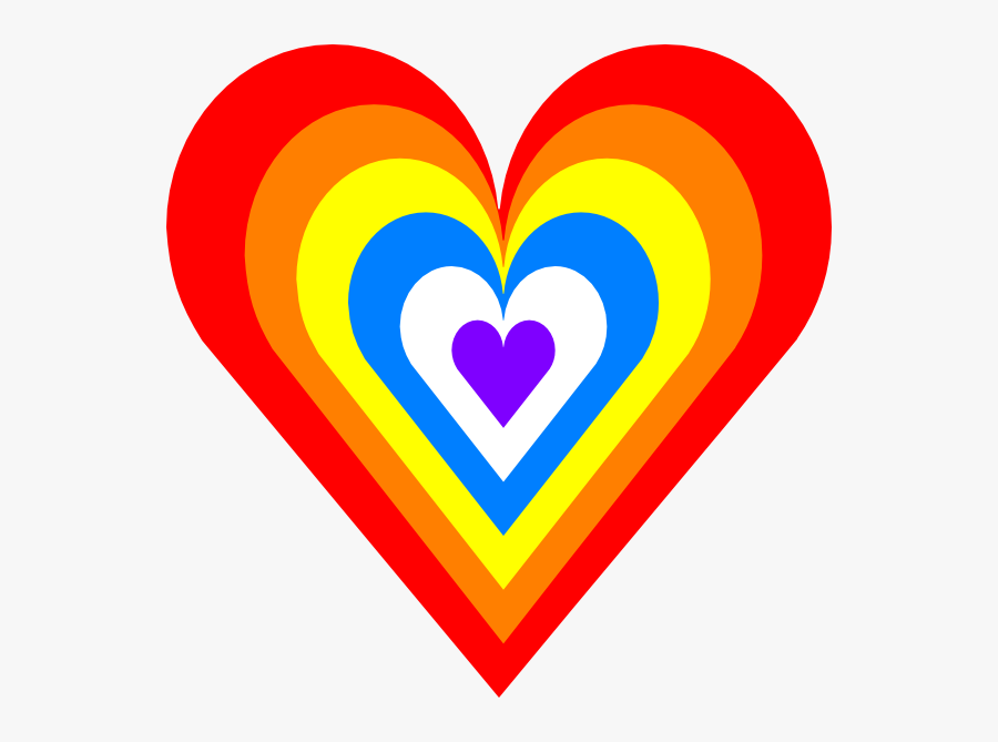 Rainbow Heart Clip Art At Clker - Colorful Heart Clip Art , Free ...