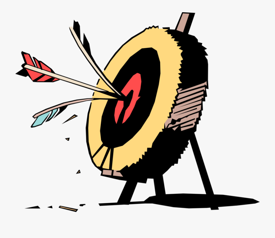 Archery Arrows Hit Bullseye - Medieval Arrow Target Clipart , Free ...
